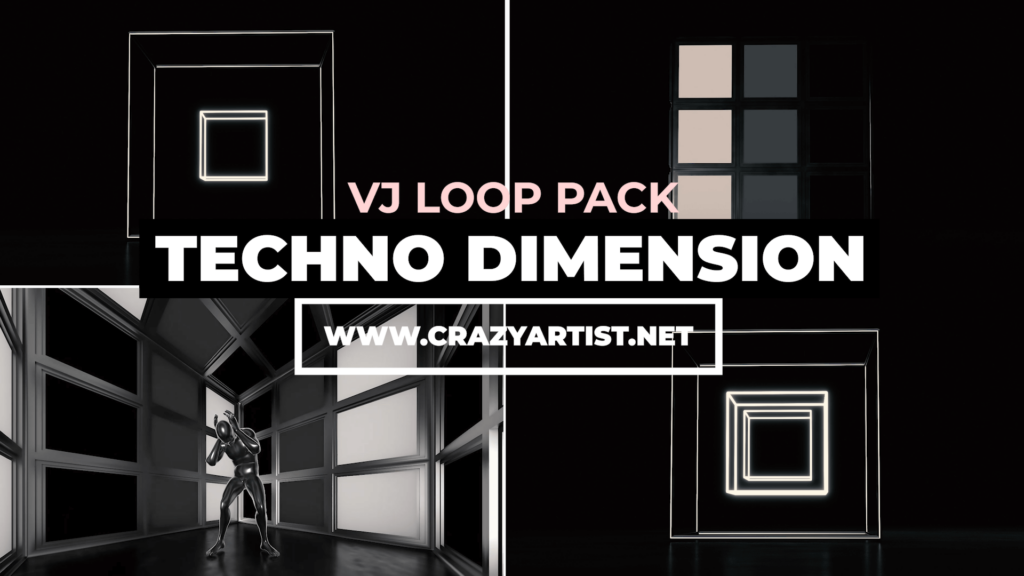 VJ Pack TECHNO DIMENSION - 18 video LOOPS and visual clips